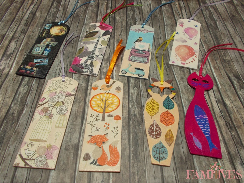 Do you like decoupage; Make your own bookmark with this technique ...