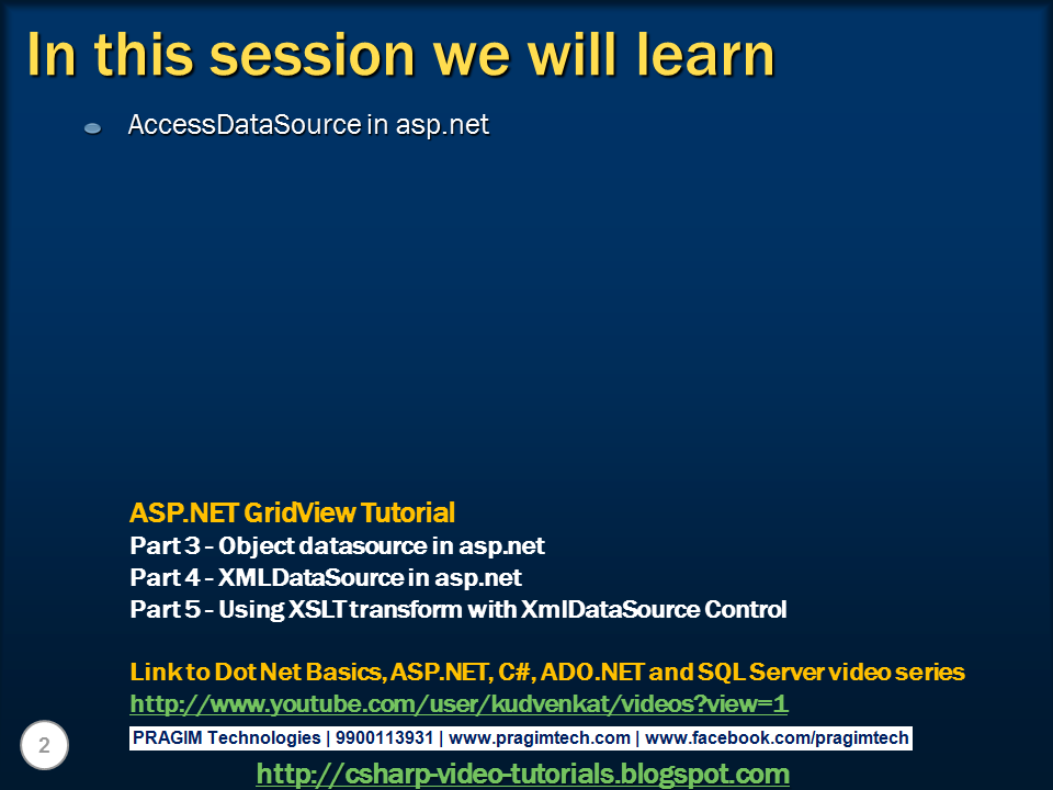 Sql Server Net And C Video Tutorial Part 6 Access Datasource In 2722