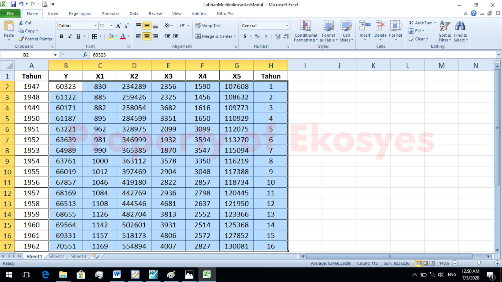 Contoh Data Time Series Excel - Riset