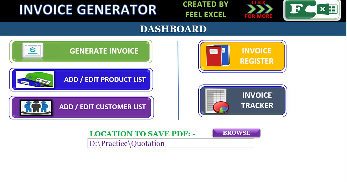The Functions In Microsoft Excel Invoice Generator And Tracker In Excel Vba Macros 3028