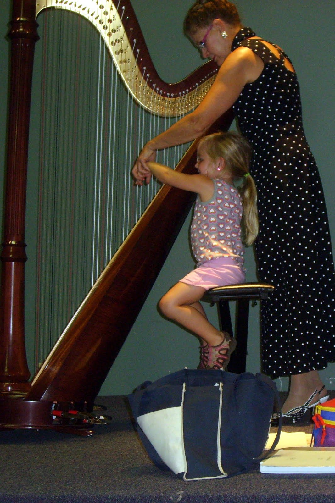 ELC Preschool: Playing the harp!