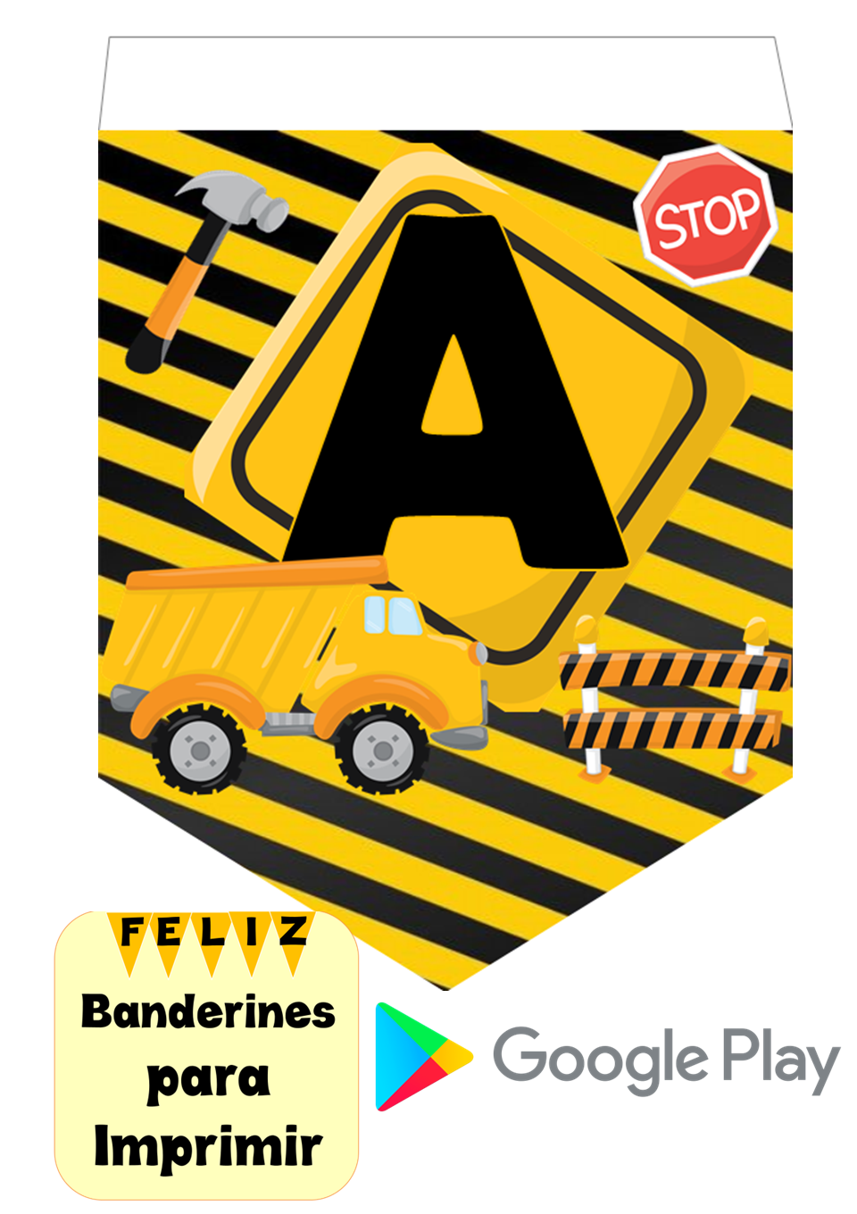 Kits imprimibles gratis : Banderines Construcción