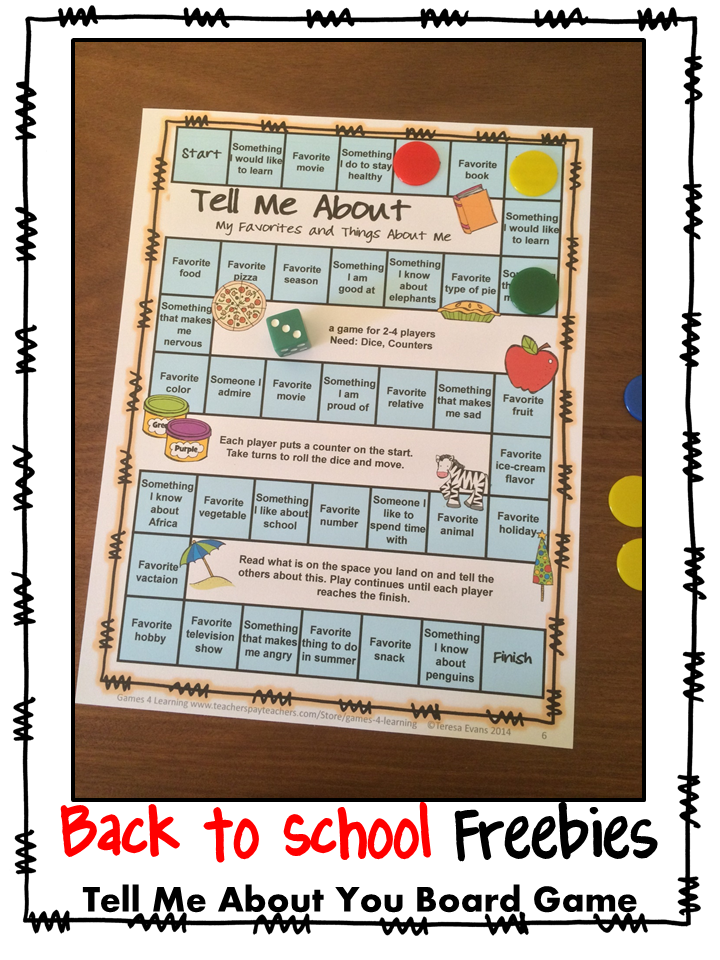 Fun Games 4 Learning: Back to School Board Game Freebies