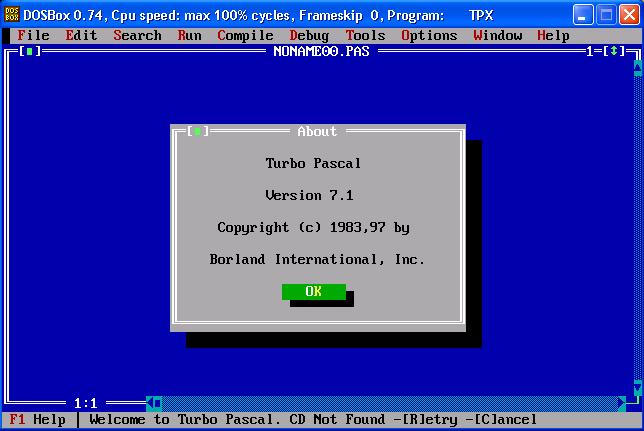INSPIRATION: turbo pascal dengan dosbox