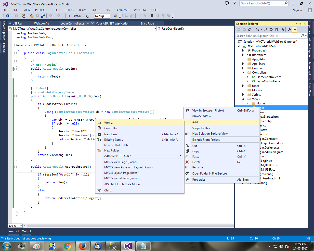 Sudhir Singh Creating View In Mvc