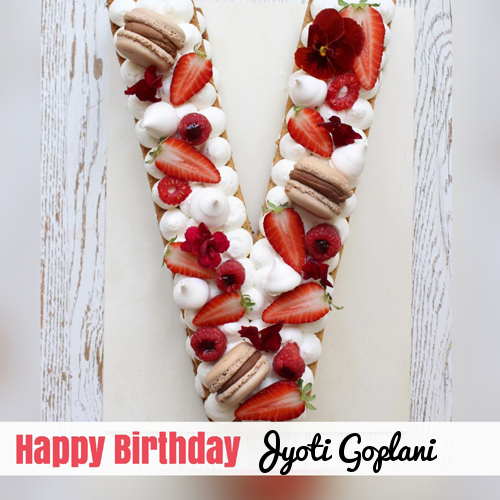 Birthday Cake With Letter V - Birthday Letter