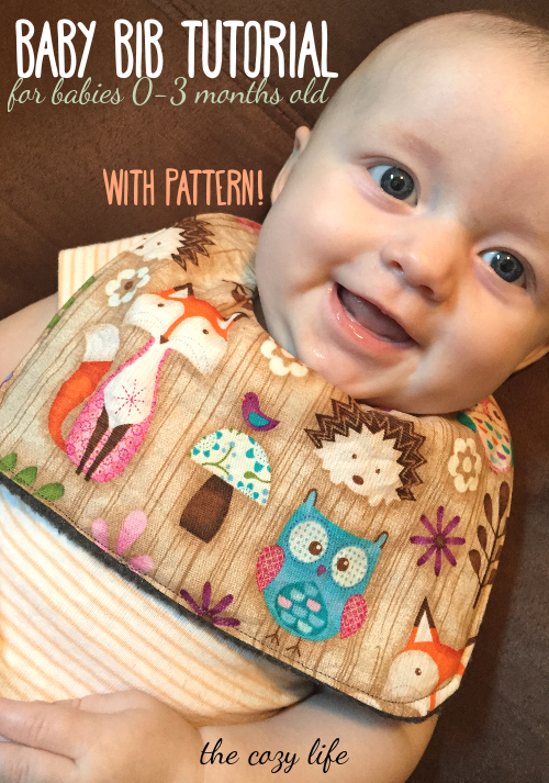 The Cozy Life: Baby Bib Tutorial (0-3 Months)