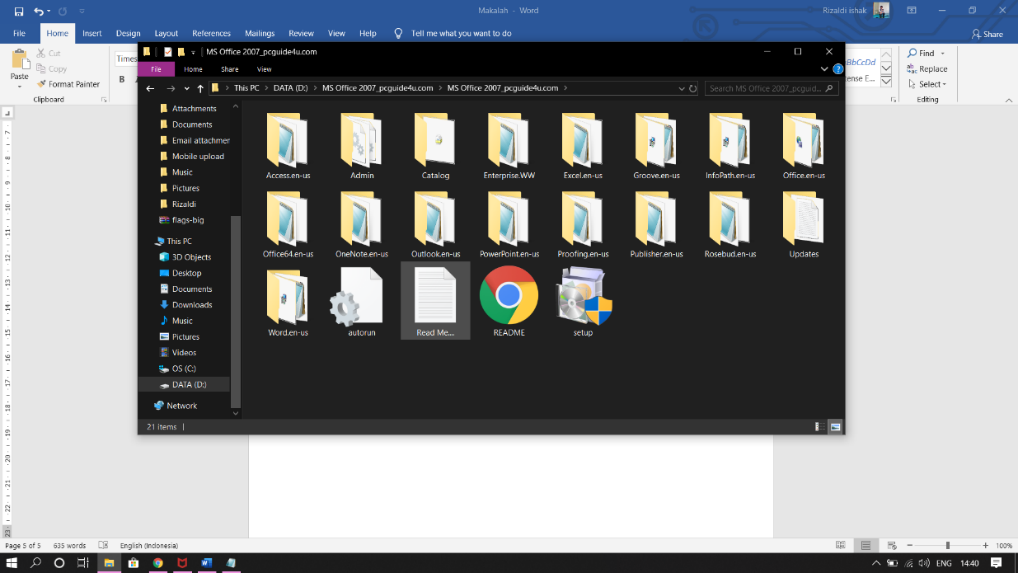 Cara Instalasi Microsoft Word 2007