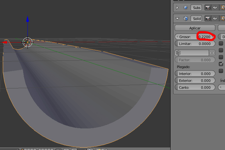 Estudiando Blender: Modificador solidify (solidificar)