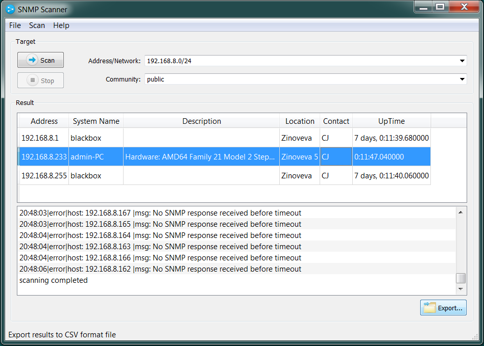 lazy cleric: SNMP Scanner