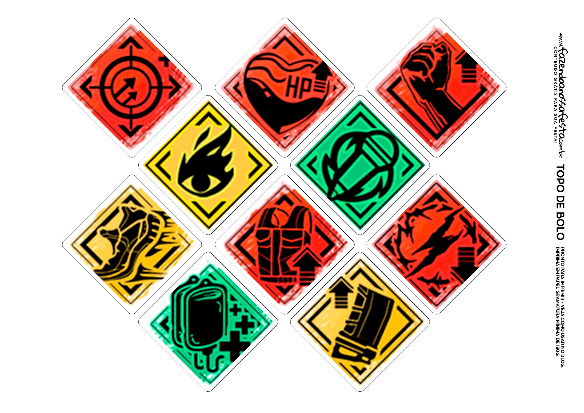 Free Fire: Free Printable Cake Toppers. - Oh My Fiesta! for Geeks