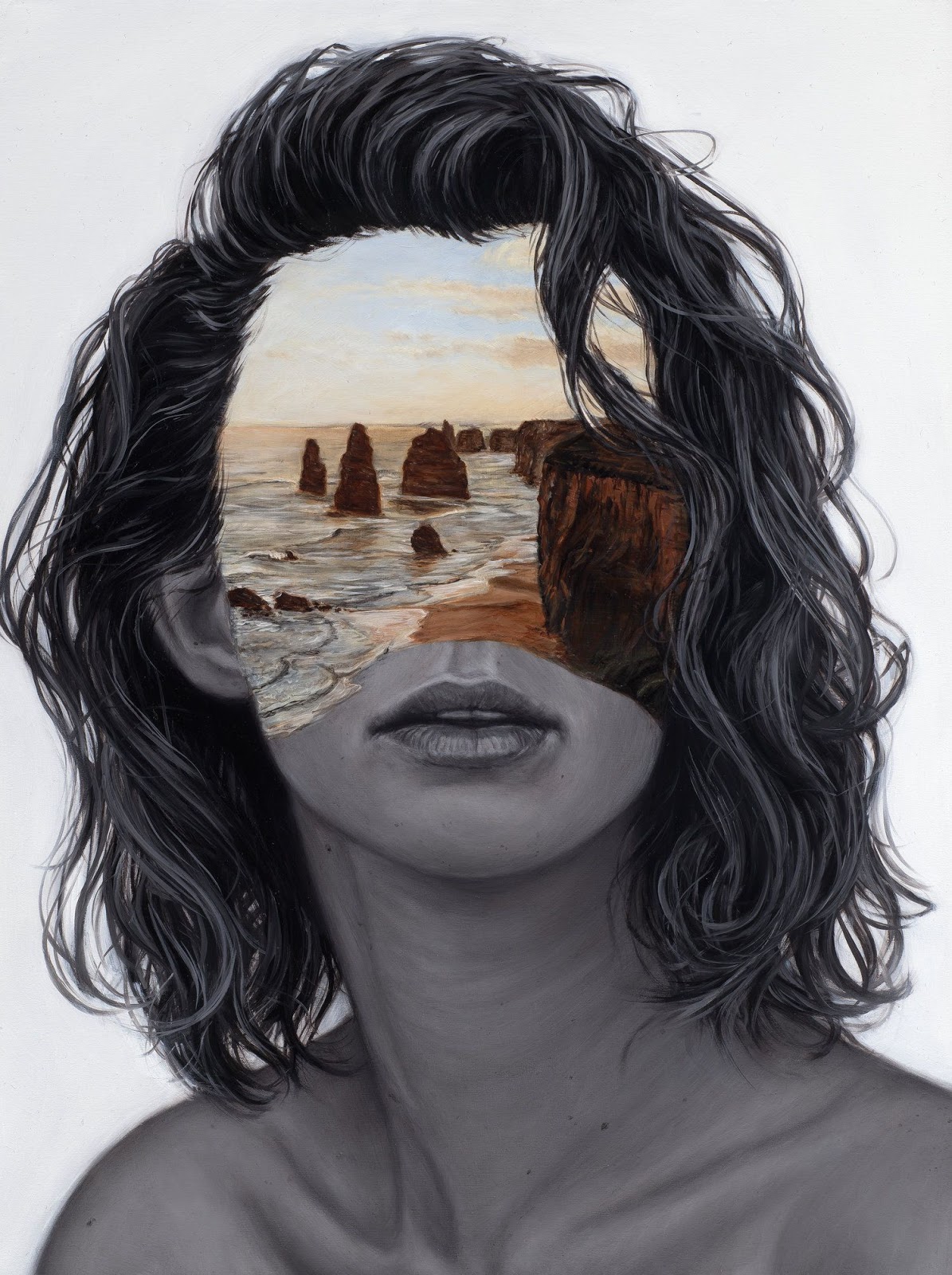 Beau B. Frank ~ Surreal Juxtaposition of Landscapes and Portraits ...