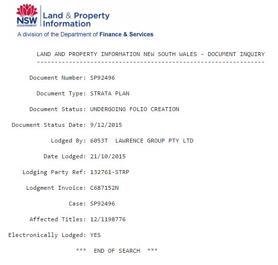 The Journey of Harbour Mill: Strata Plan is registered