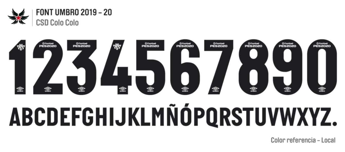 TIPOGRAFIAS Y FONTS: Font CD Colo Colo / UMBRO 2019 - 20