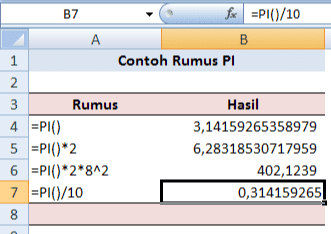 Cara Menggunakan Rumus PI Dalam Microsoft Excel - ADH-EXCEL.COM Tutorial