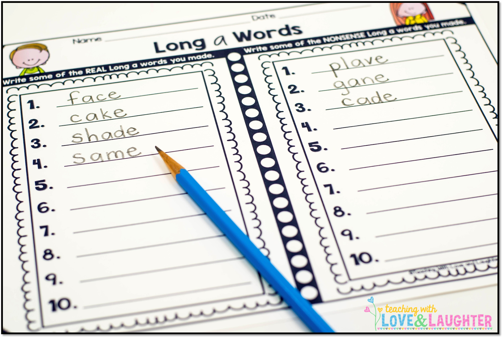 Teaching With Love and Laughter: Building Long Vowel Words Small Group Game