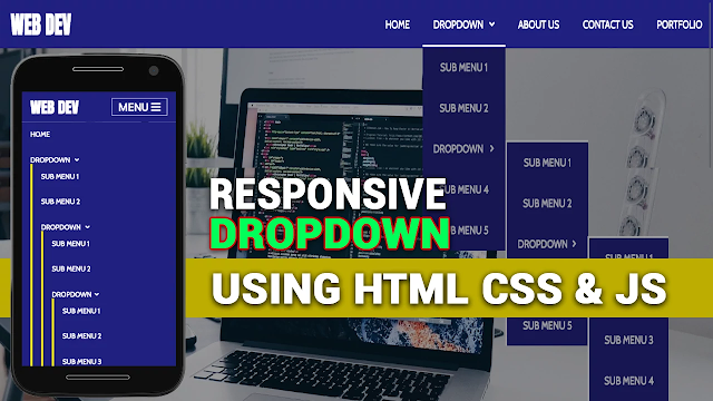 Responsive Dropdown Menu Bar Using Html CSS Javascript