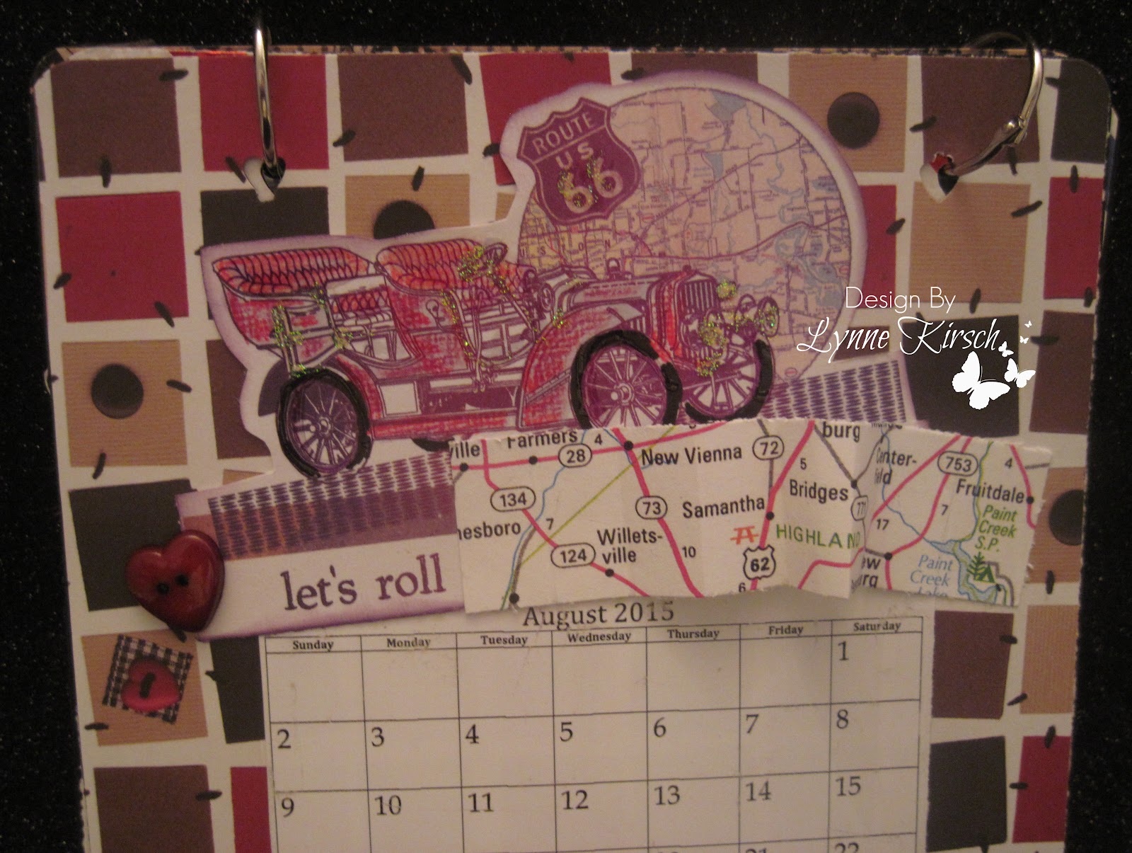 Her Craftiness: Let's Roll - Weekend Road Trips August Mini Calendar