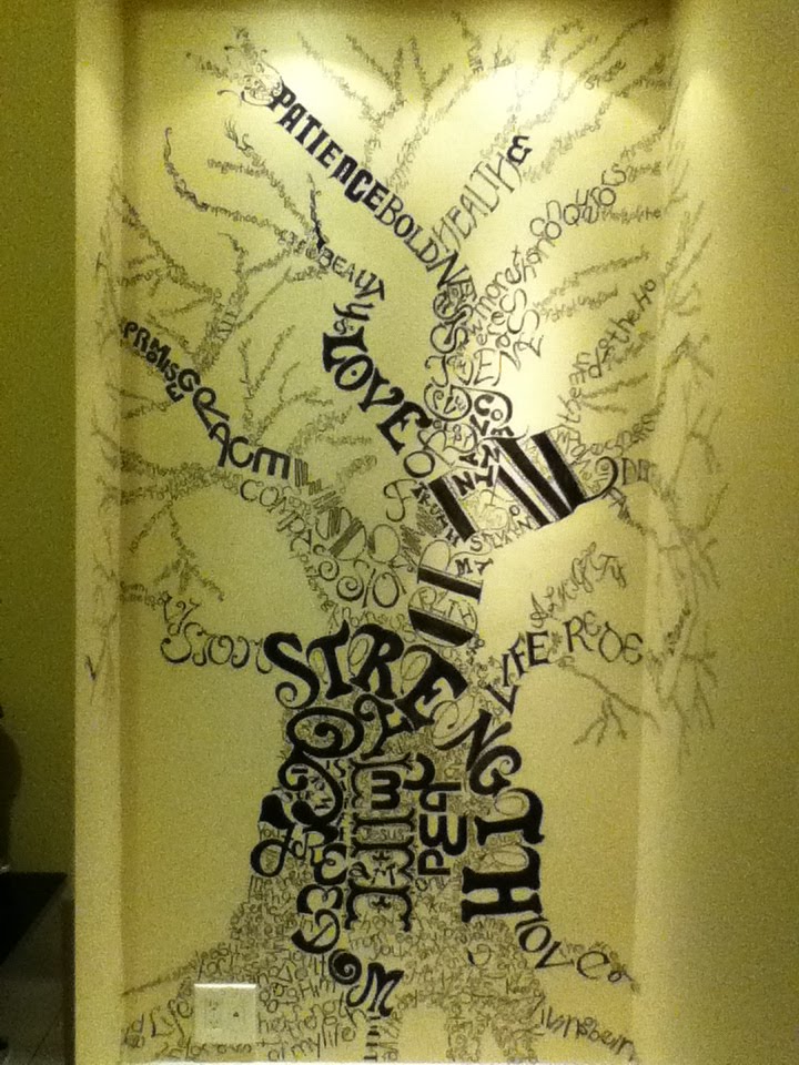 SC Whiddon Art: Typographic Tree of Life Mural