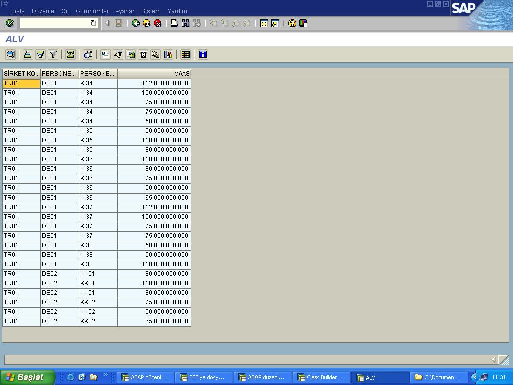 SAP - ABAP: Alv Örnek 1