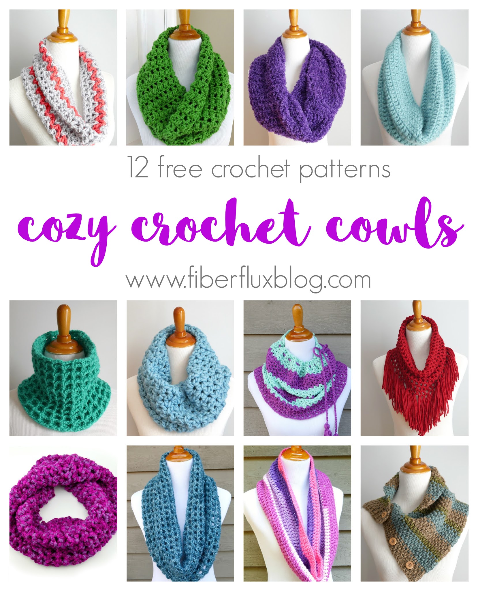 Fiber Flux: Cozy Cowls! 12 Free Crochet Patterns
