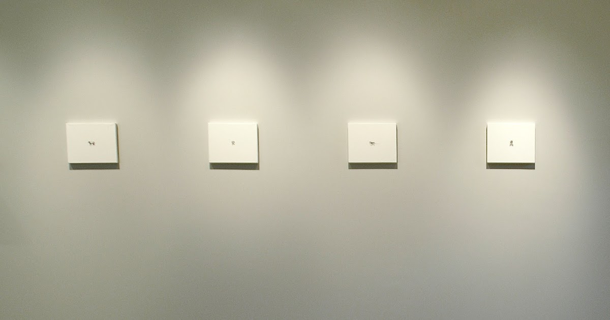 One inch drawing series, ballpoint pen on paper mounted on wood panel ...