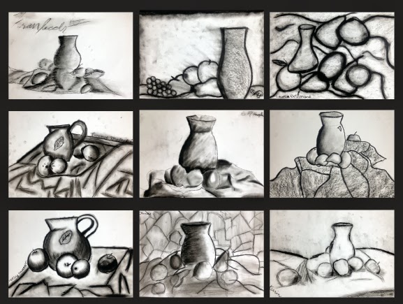 St. Mary's Art Room: 8th Grade Still Life Studies in Charcoal
