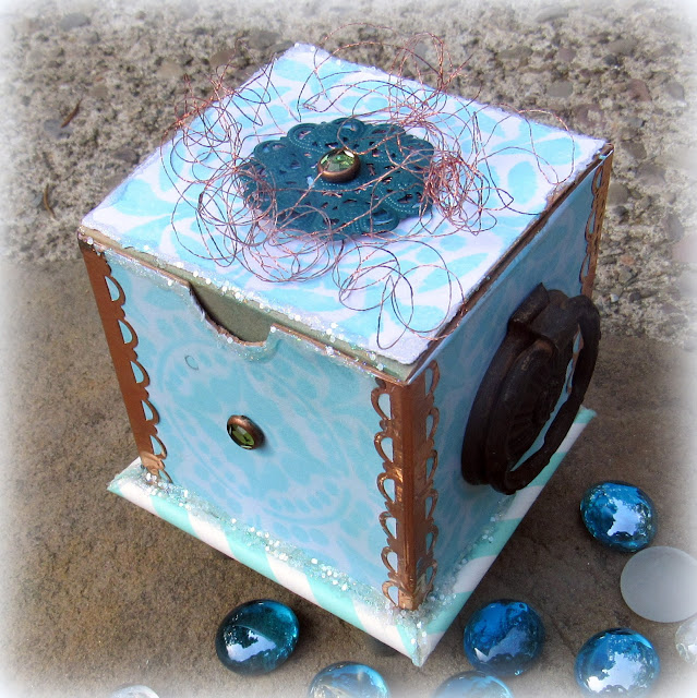 Mitralee: Green Wire Nut Box for the Plain Box Society with StencilGirl ...