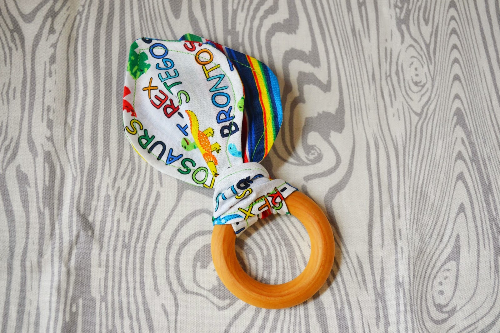 Relatively Realistic: Knotted Fabric Organic Treated Wood Teething Rings