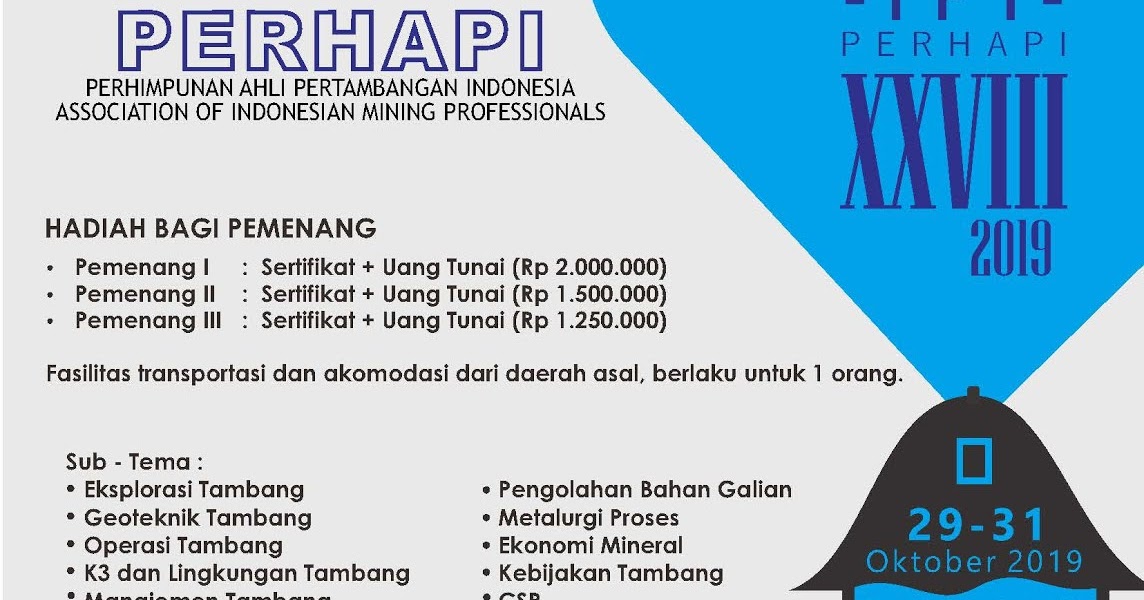 Student Paper Contest, TPT PERHAPI XXVIII 2019 - S1 Teknik Pertambangan ...
