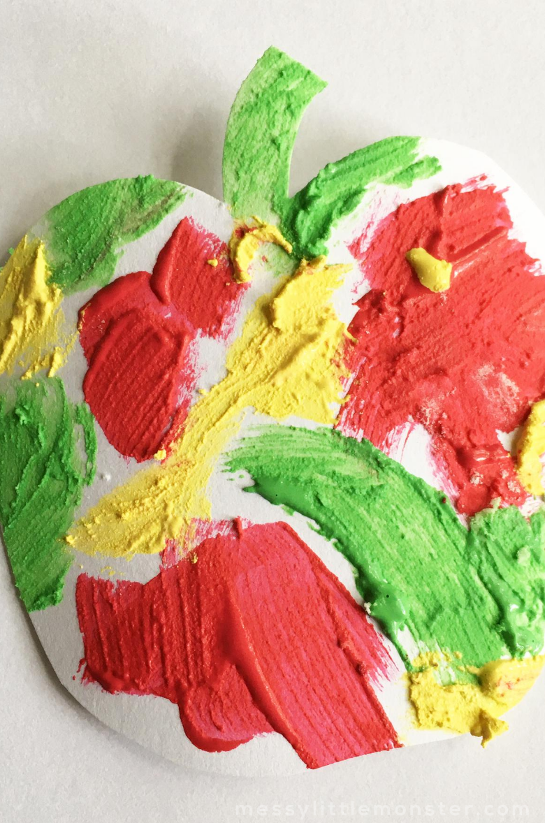 Fizzy Paint Apple Craft - Messy Little Monster