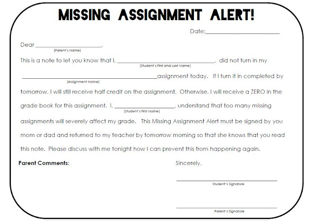 The Real Teachr: Missing Assignments