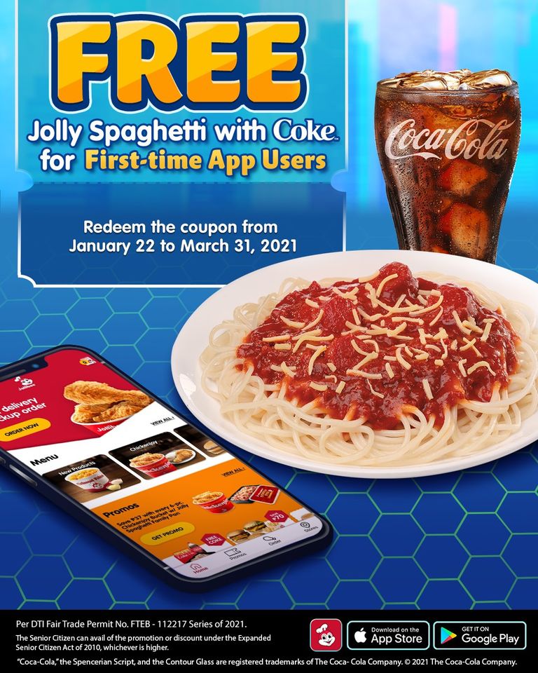 Manila Shopper: FREE Jollibee Spaghetti for first-time Jollibee App Users