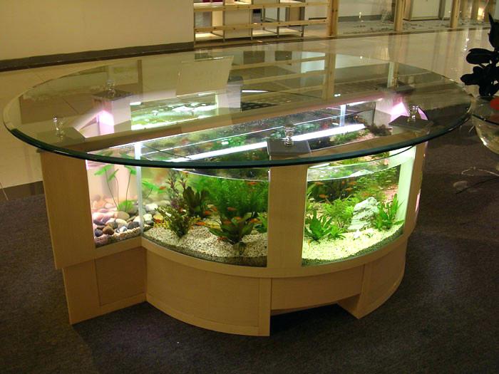 36 Model Meja Aquarium Modern dan Tampil Beda - Rumahku Unik