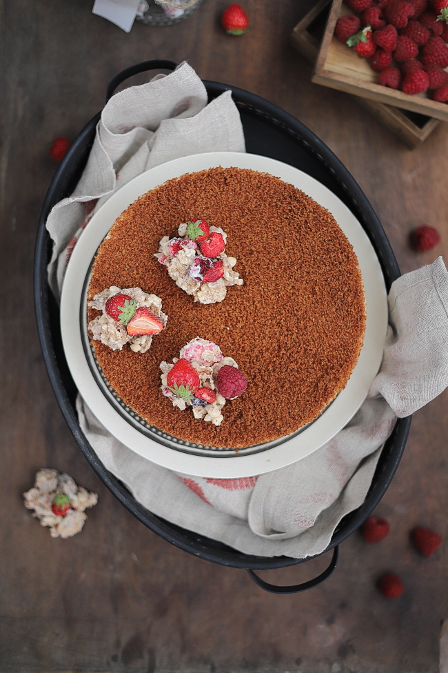 Croustillant fruits rouges et chocolat blanc