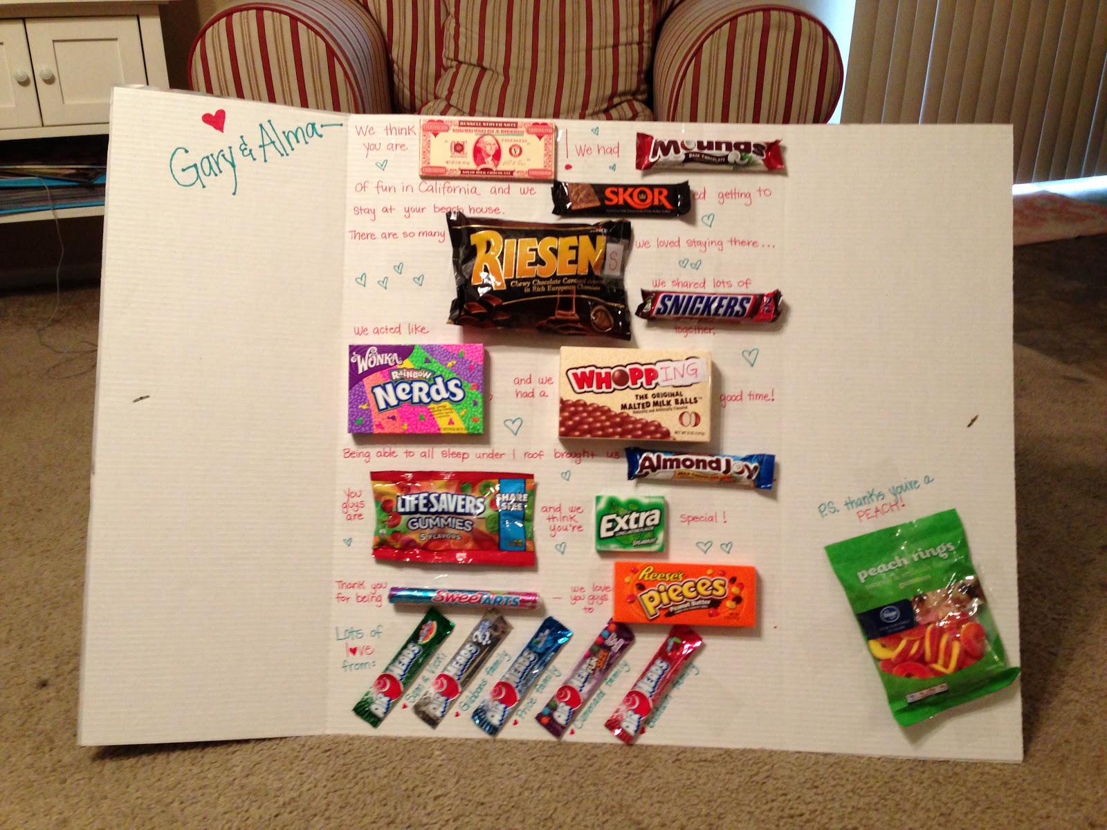 Lance, Suzanne, & Ellie Cummard: Our Candy Gram for Alma