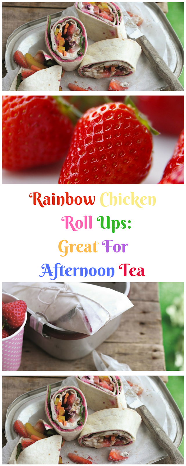 Rainbow Chicken Roll Ups - Claire Justine