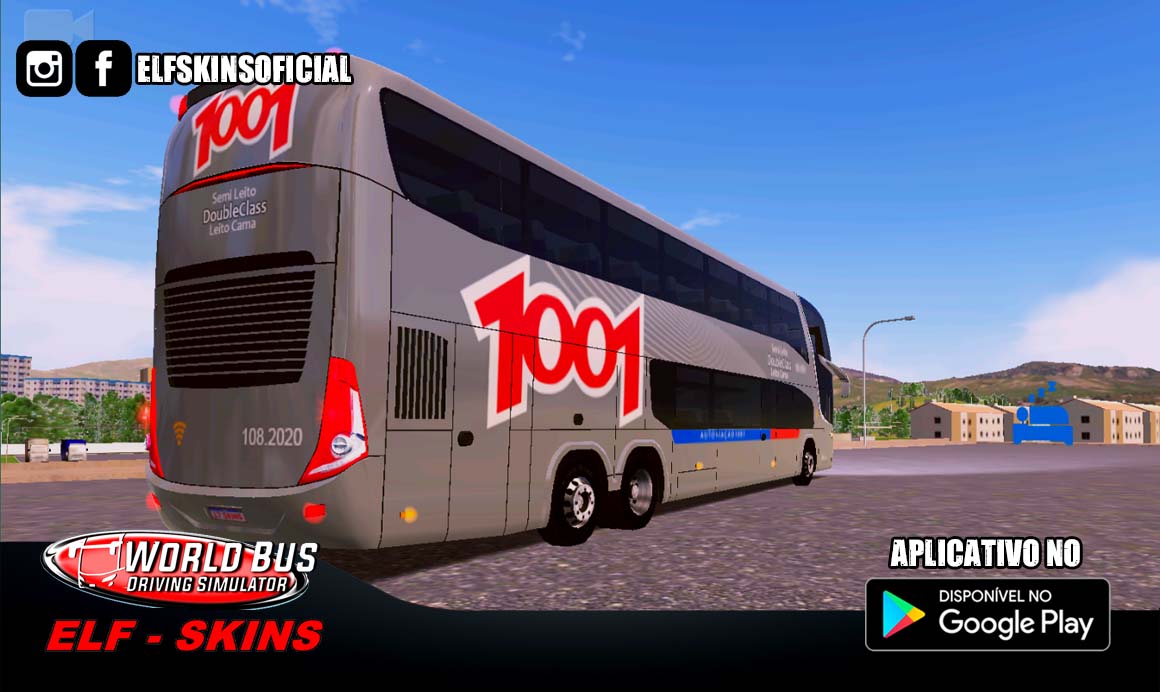 SKINS WORLD BUS DRIVING - G7 6X2 DD VIAÇÃO 1001