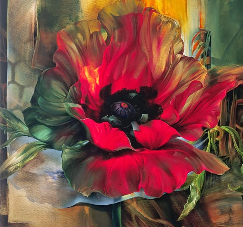 29 Gambar Lukisan Bunga - Seni Rupa