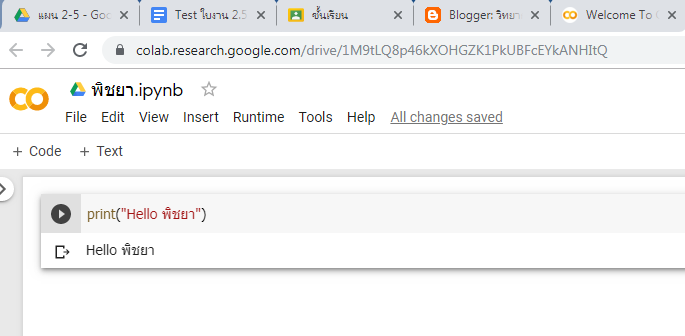 วิทยาการคำนวณ: คู่มือการใช้ google colab