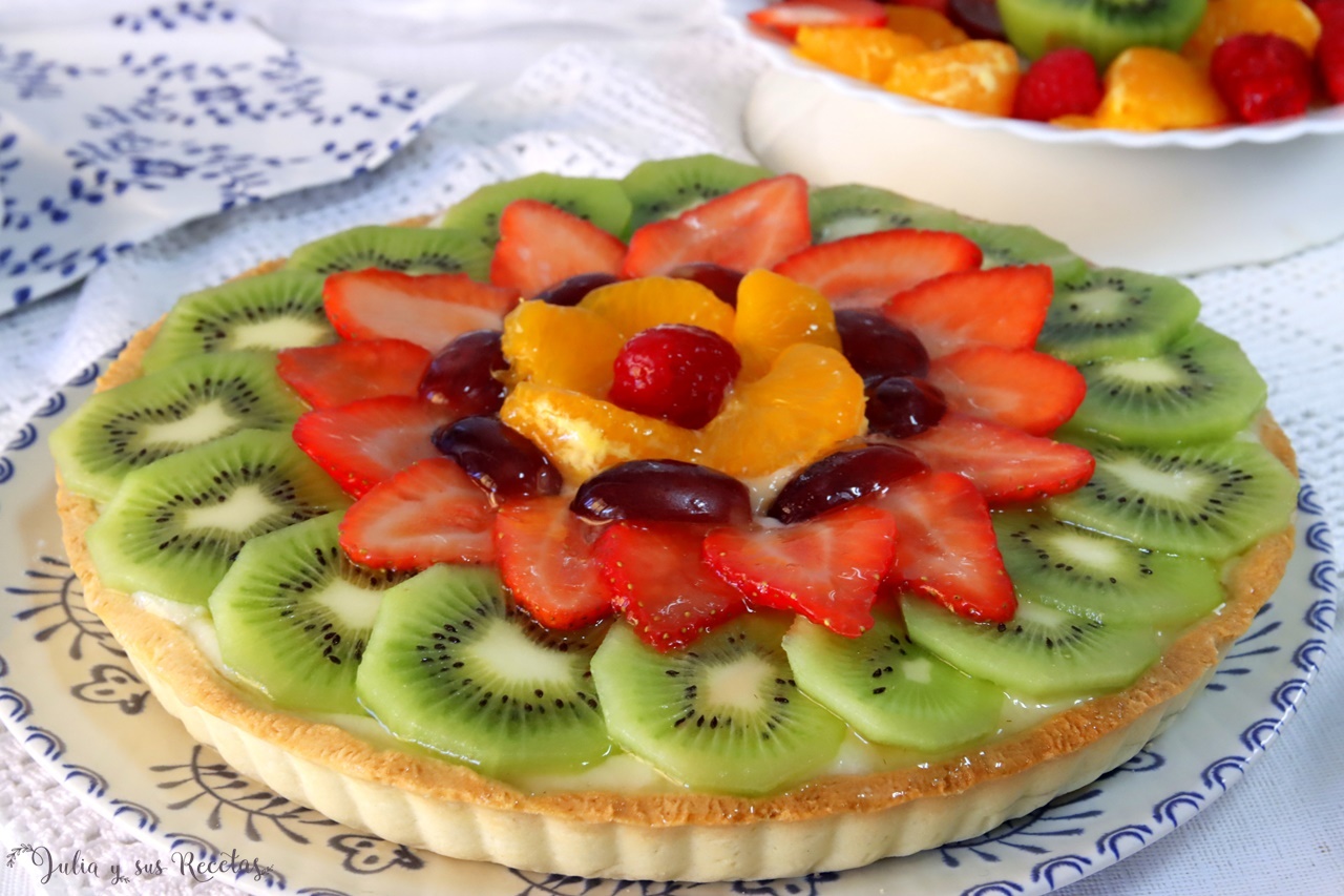 JULIA Y SUS RECETAS: Tarta de crema y frutas frescas