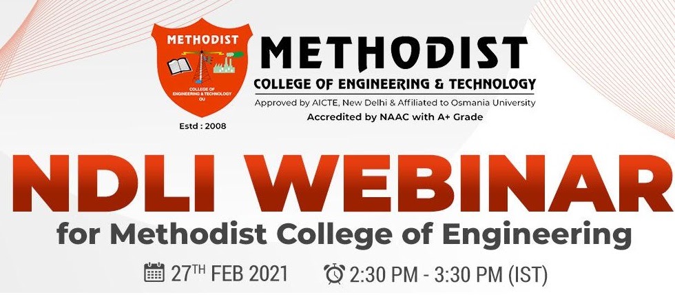 NDLI Webinar For Methodist College of Engineering and Technology, Abids ...