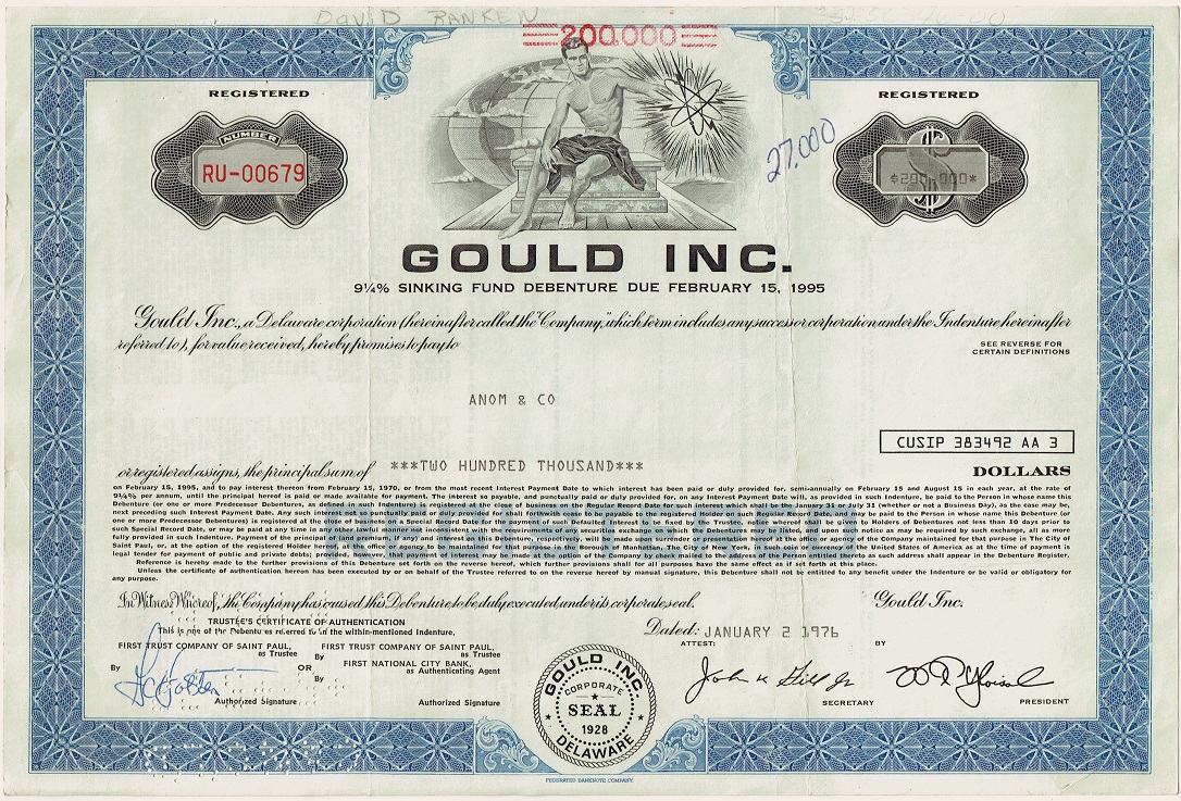 Internet Scripophily Museum of Computing: Gould Inc.