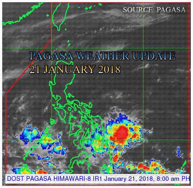 PAGASA Weather Update for today, 21 January 2018. - PH Trending