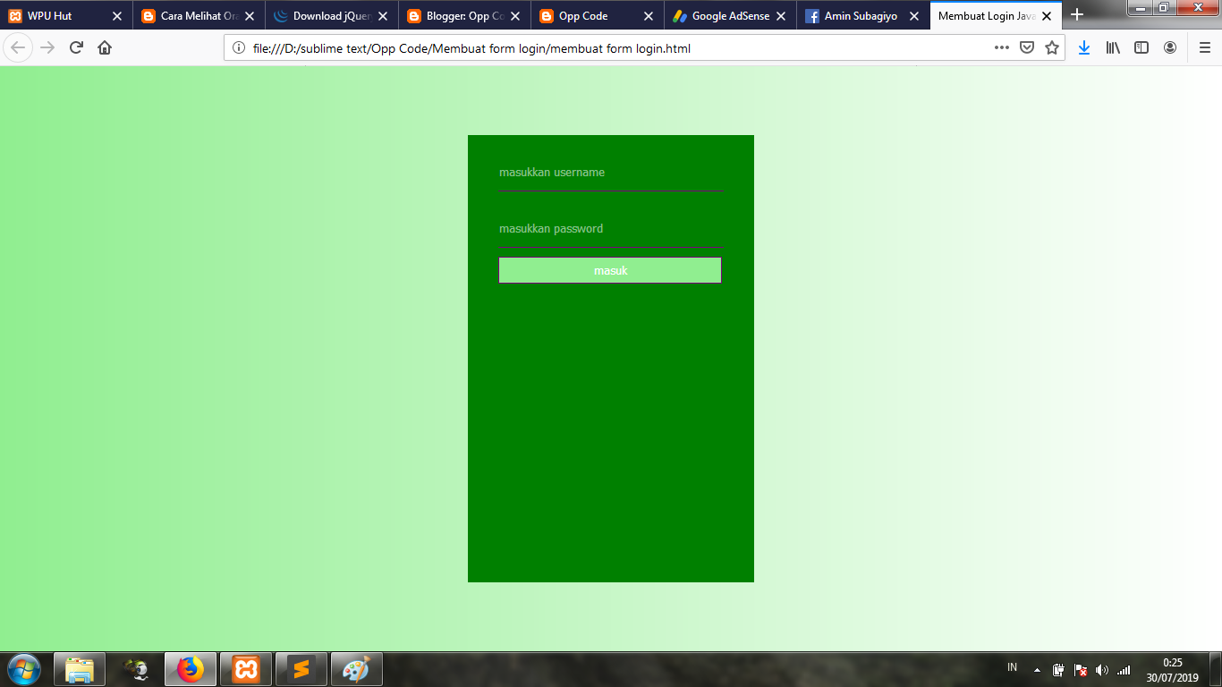 Script Untuk Membuat Form Login Sederhana Menggunakan Html Css Dan