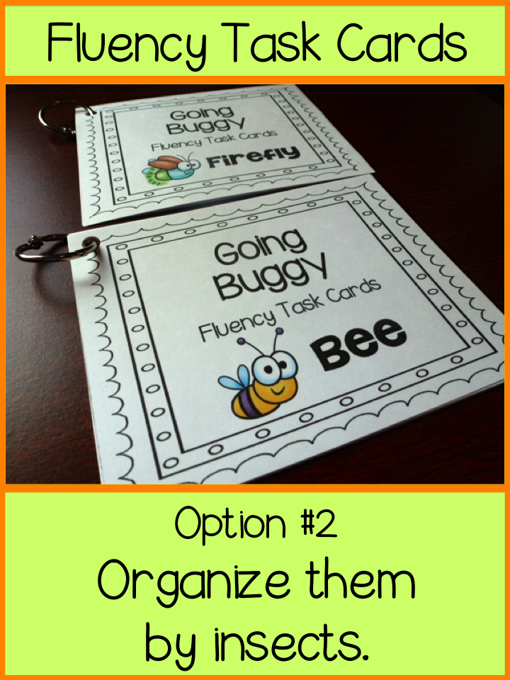 Going Buggy - Insect Fluency Task Cards | Teach123
