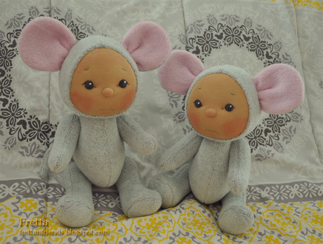 Fretta: Fretta's 10" OOAK Teddy Dolls (Mice, Mouse-Teddy). Collectible ...
