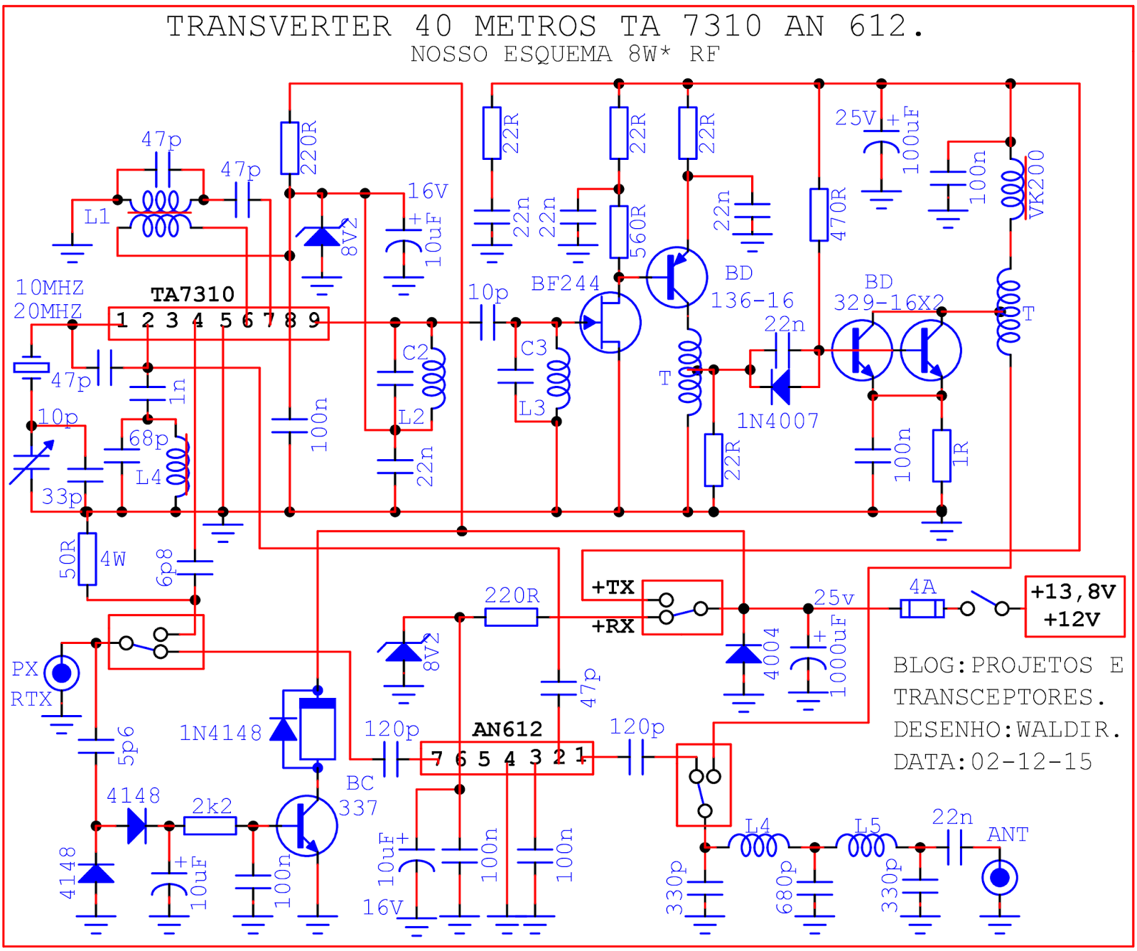 Projetos e Transceptores.: Transverter simples experimental 40 metros ...