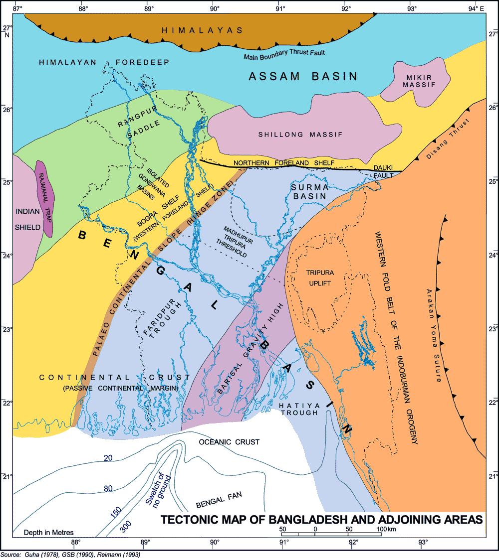 Map of Tectonic Plates in and Around Bangladesh - Tourism Directory of ...