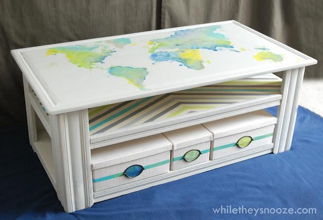 While They Snooze: DIY Map Table Tutorial